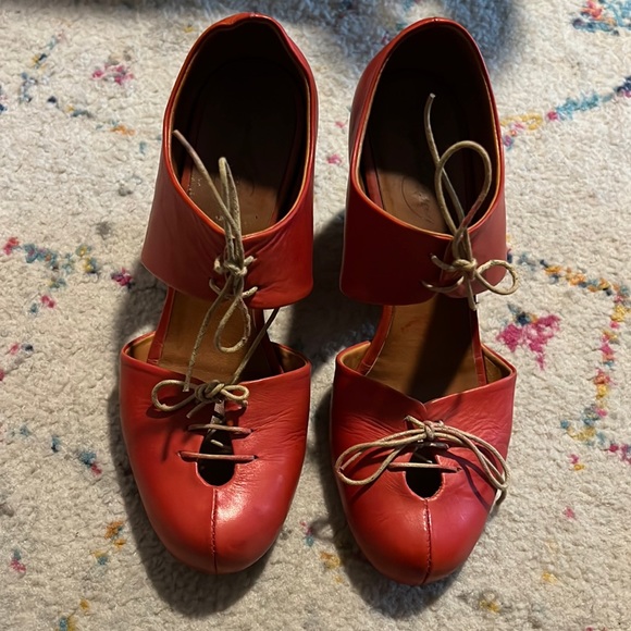 Rachel Comey | Shoes | Rachel Comey Red Lace Up Clog Sandals | Poshmark